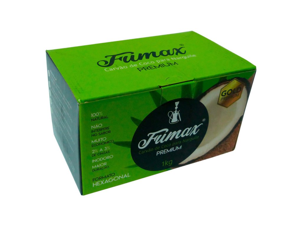 Carvão de côco para narguilé Fumax 1kg | Tabacaria Delivery em São Paulo